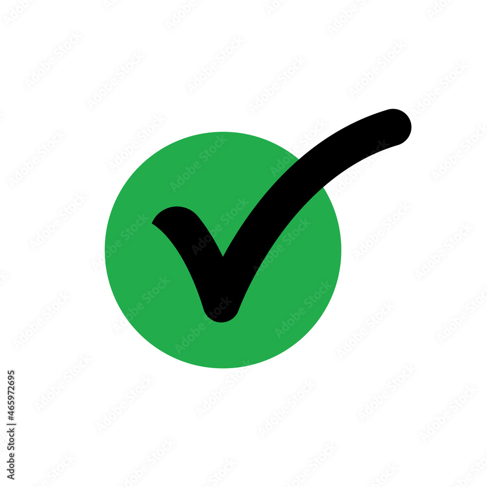 Vetor de Check mark tick icon. Correct approval sign. do Stock | Adobe ...