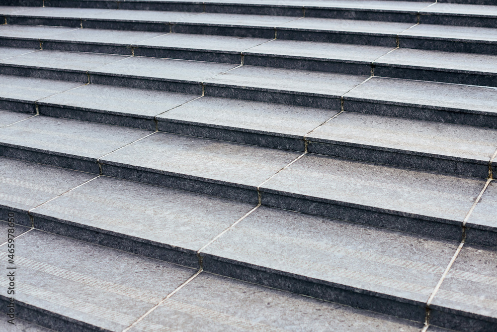 Grey stone steps in modern style, large staircase with stone-like grey ...