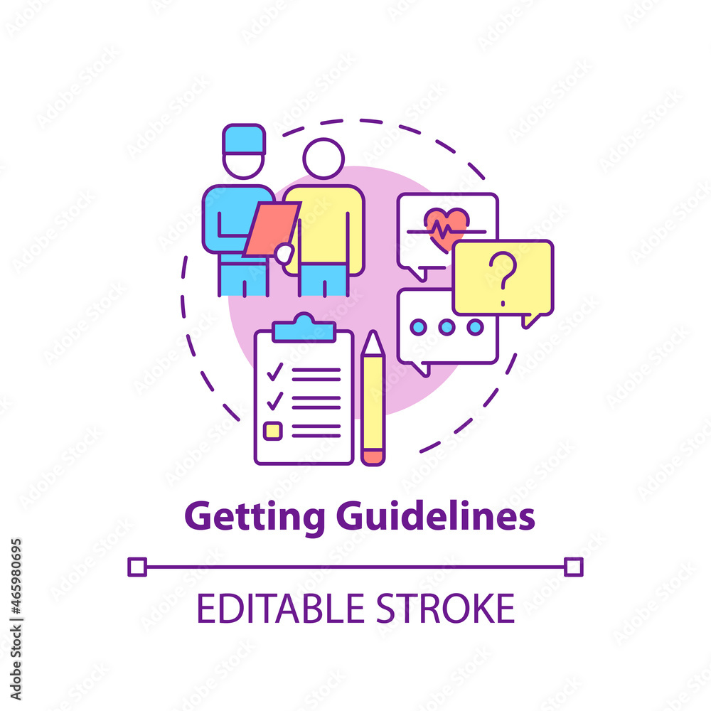 Getting guidelines concept icon. Pulmonary rehabilitation abstract idea ...