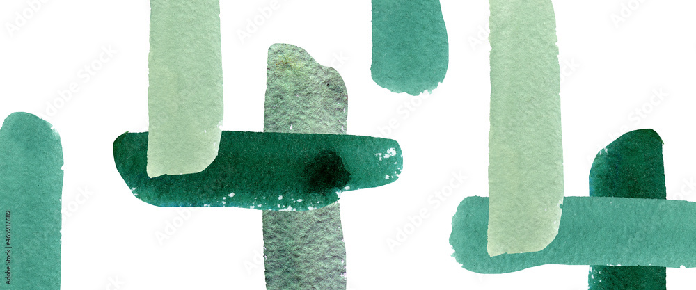 Watercolor abstract background, hand painted green splash, brush ...