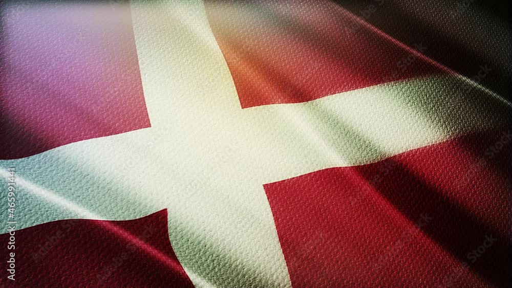 Denmark flag is waving 3D animation. Denmark flag waving in the wind ...