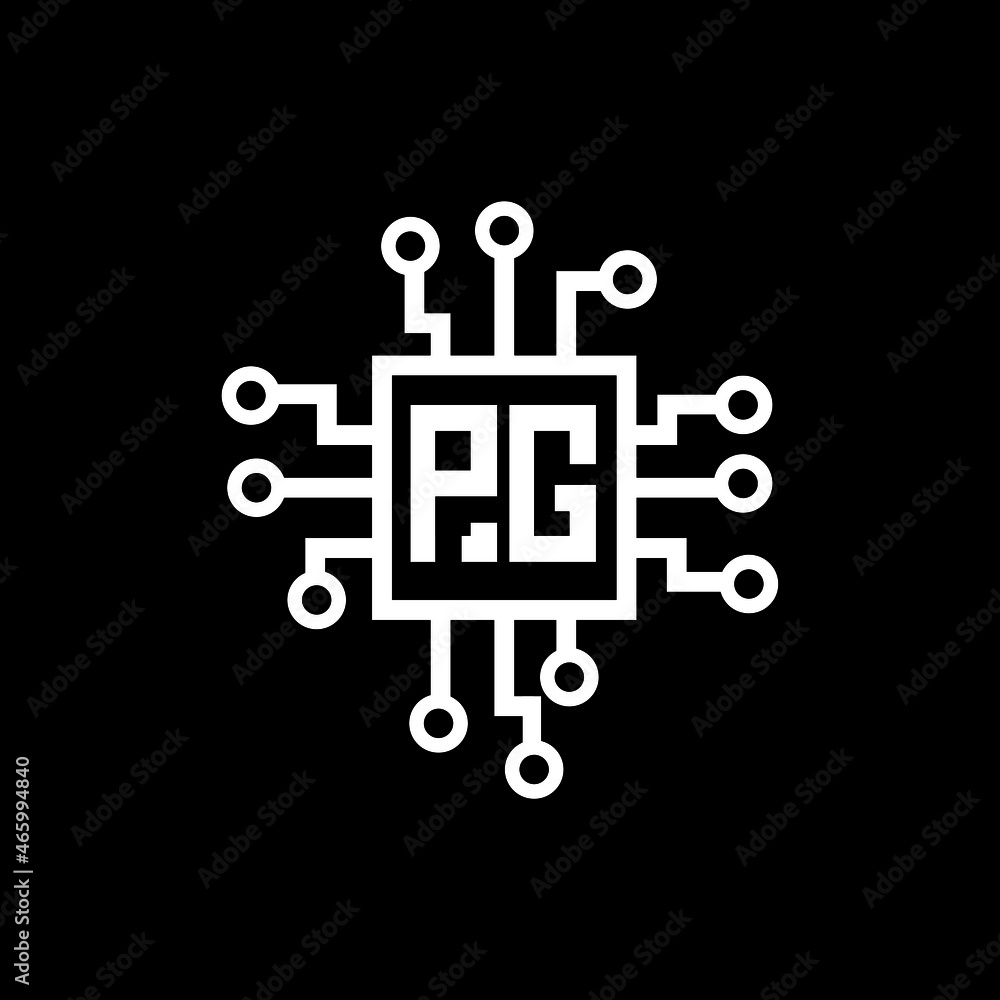 PG letter logo design on black background.PG creative initials letter ...