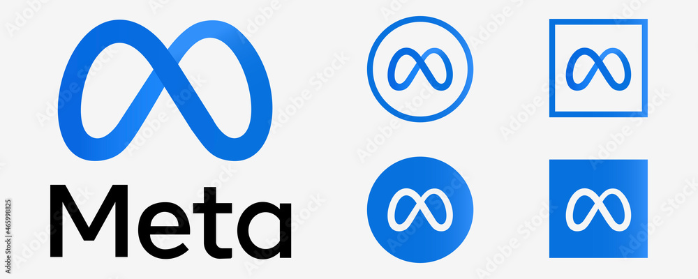 Meta logo. Meta by Facebook logo icons set. Editorial illustration ...