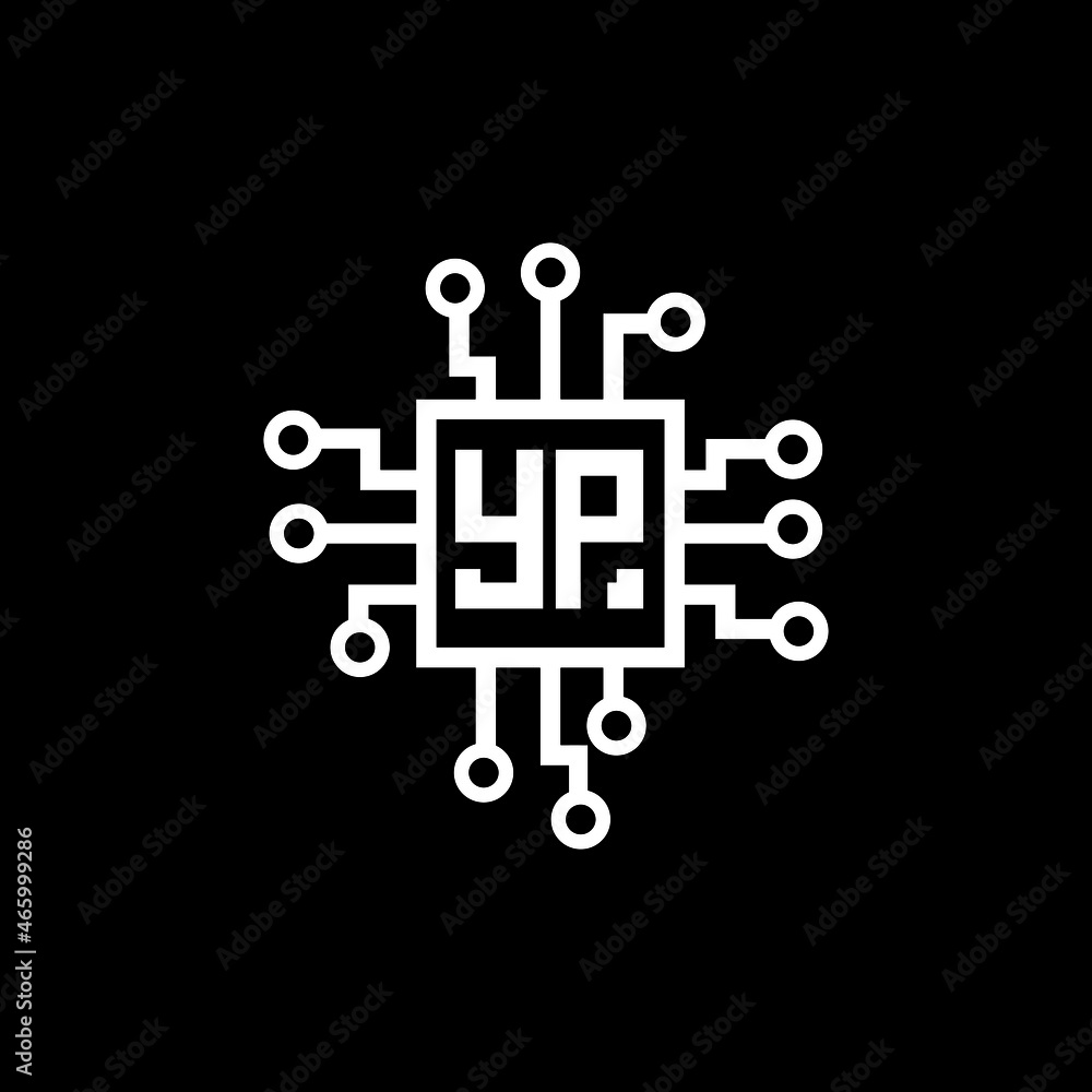 YP letter logo design on black background.YP creative initials letter ...
