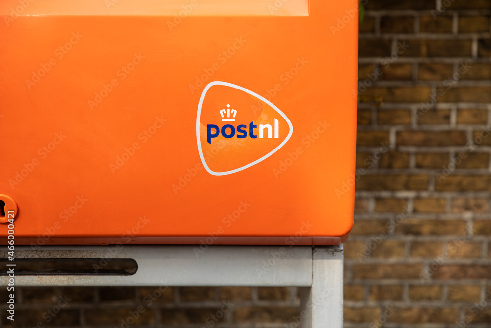 Breda, The Netherlands, June 28 2021. PostNL mail box with its iconic ...