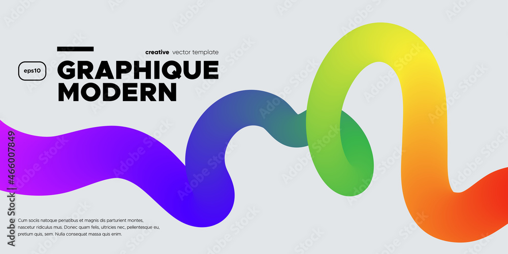 Wavy shape with Rainbow colors. Vector illustration. Stock Vector ...