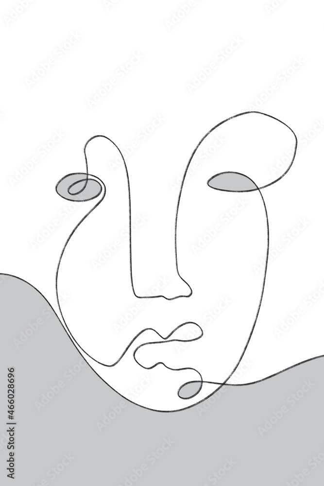 line art design of a human face illustration Stock Illustration | Adobe ...