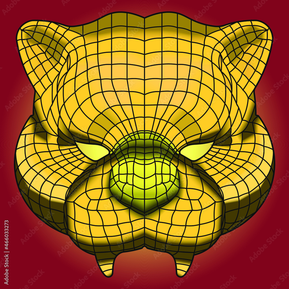 Cartoon mask of the golden bear from the famous TV series for VIP ...
