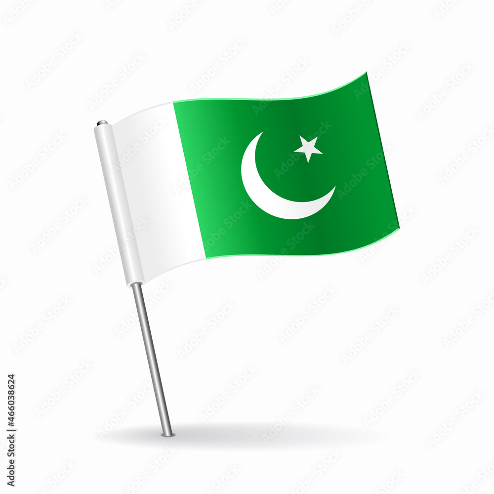 Pakistani flag map pointer layout. Vector illustration. Stock Vector ...