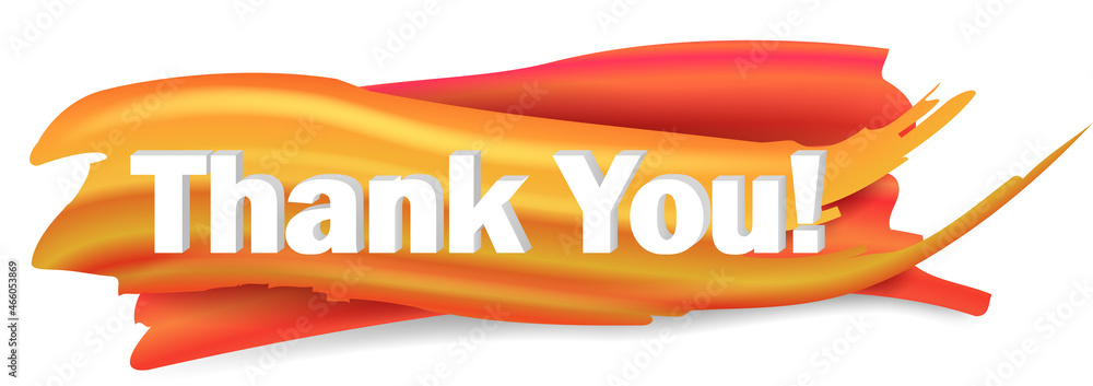 Vecteur Stock Thank you poster with spectrum brush strokes on white ...