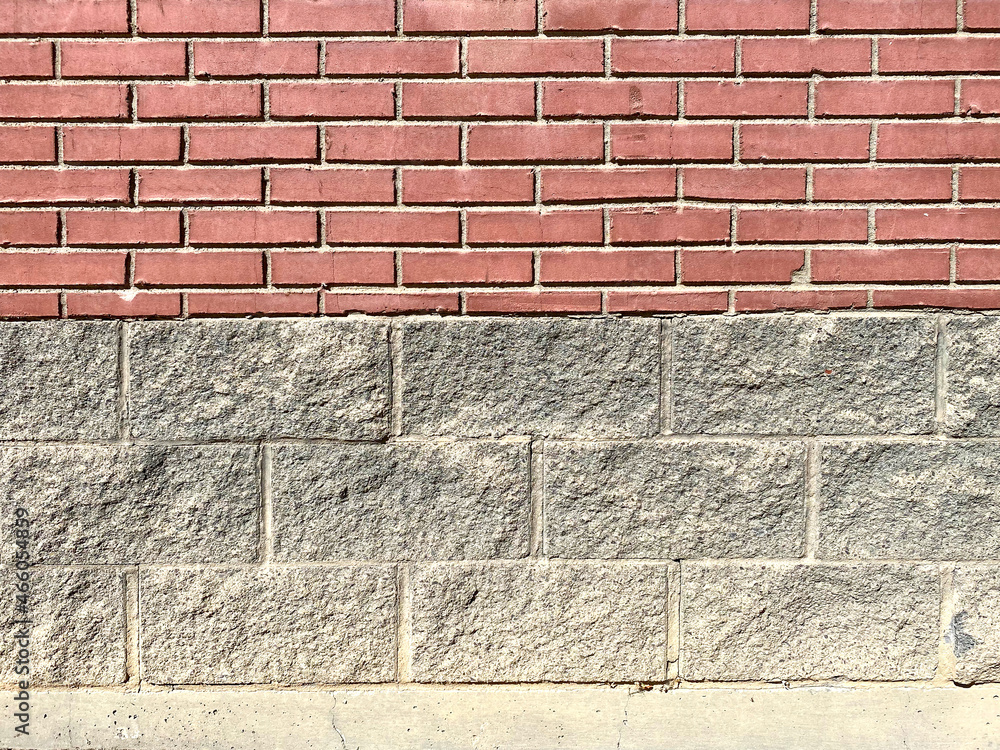stone block foundation red brick building structure exterior wall ...