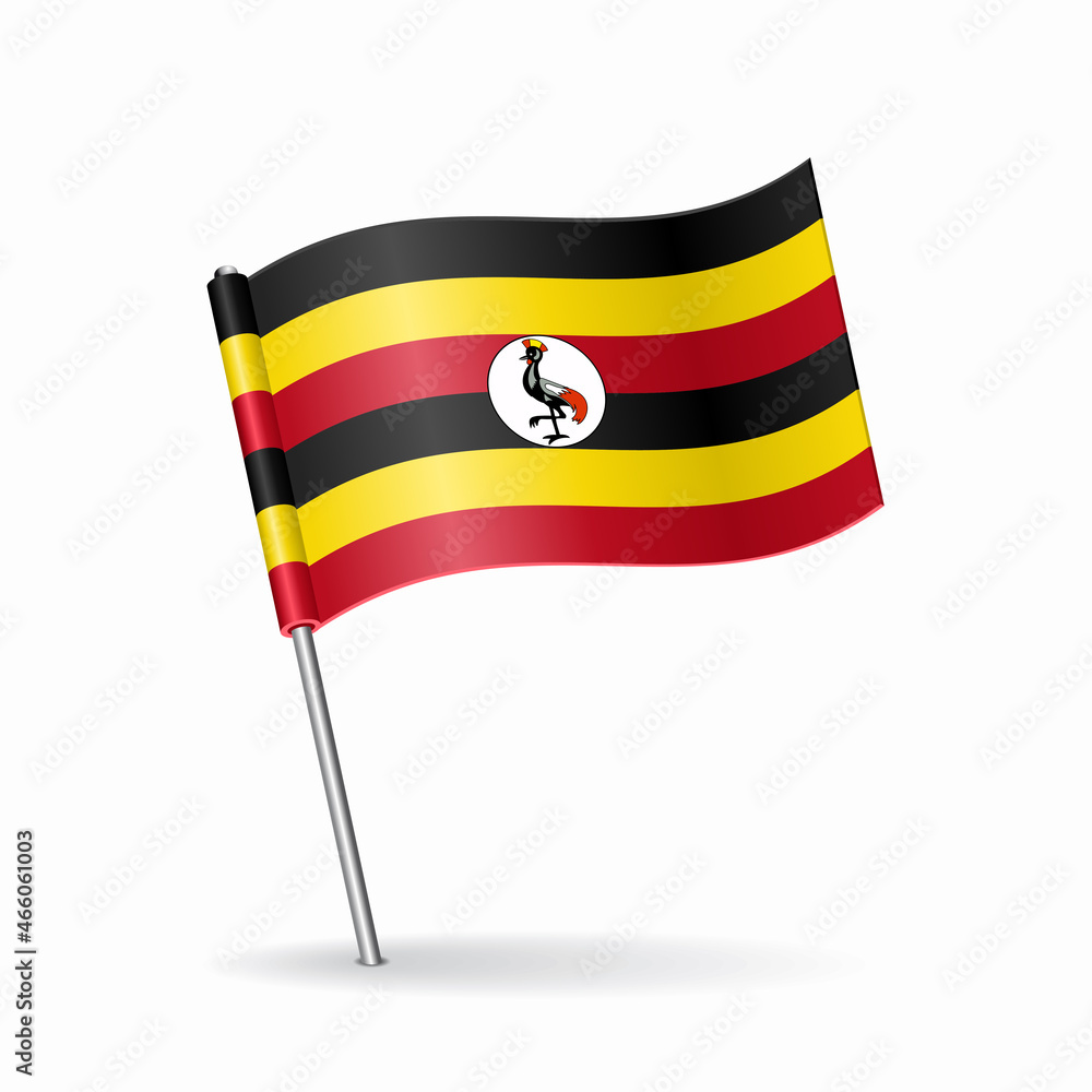 Ugandan flag map pointer layout. Vector illustration. Stock Vector | Adobe Stock