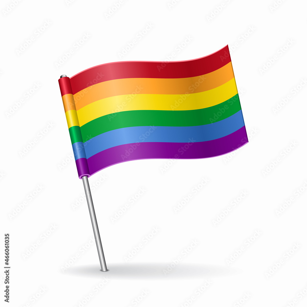 LGBT pride flag map pointer layout. Vector illustration. Stock Vector ...