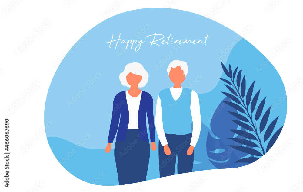 Happy retirement concept, elderly grandfather and grandmother couple ...
