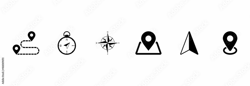 maps and navigation icon set, maps and navigation vector set sign ...