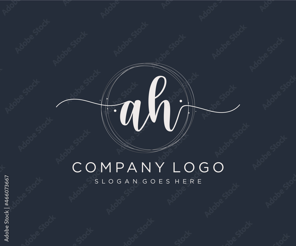 Initial AH feminine logo. Usable for Nature, Salon, Spa, Cosmetic and ...