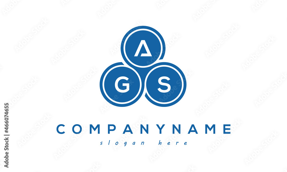 AGS three letters creative circle logo design with blue Stock Vector ...