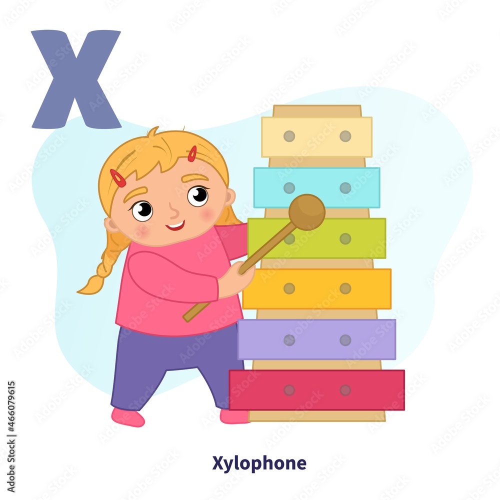 English alphabet with cartoon cute children illustrations. Kids ...