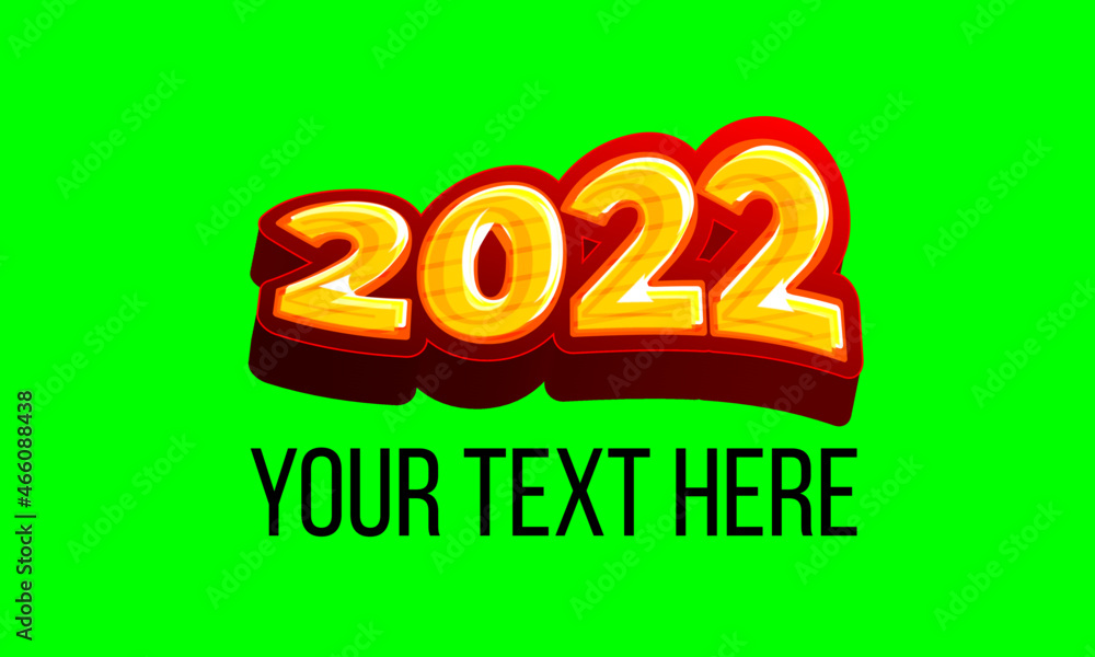 3D 2022 text effect vector, Happy new Year, New Year 2022 text Effect ...