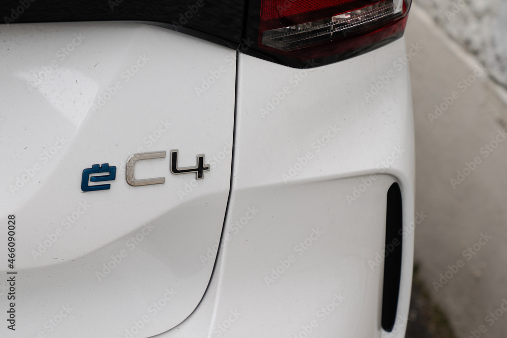 citroen car c4 ec4 for customer try in dealership stickers on ev ...