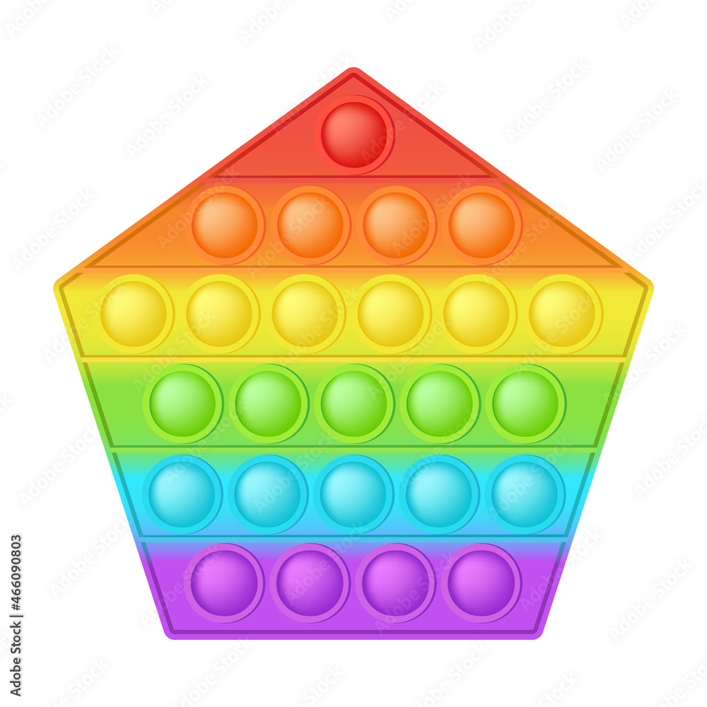 Popit figure pentagon as a fashionable silicon toy for fidgets ...