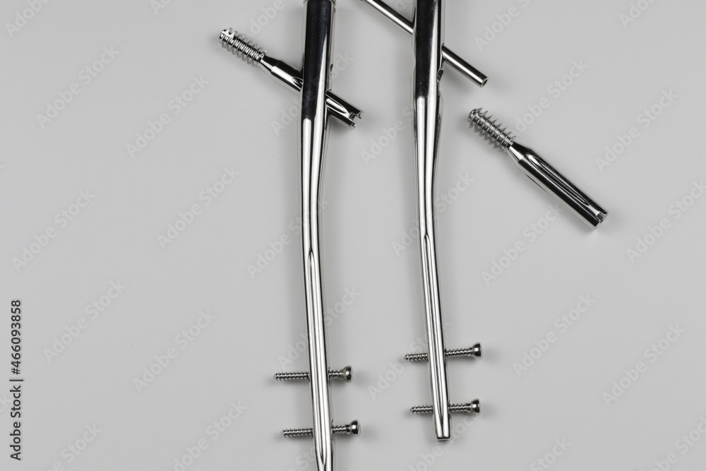 Surgical plates for osteosynthesis in case of bone fractures Stock ...