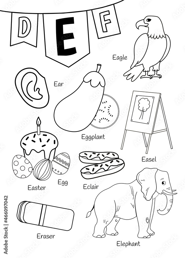 English alphabet with cartoon cute children illustrations. Kids ...