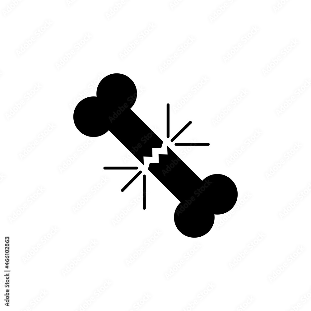 Broken bone icon. Vector clipart and drawing. Isolated illustration on ...