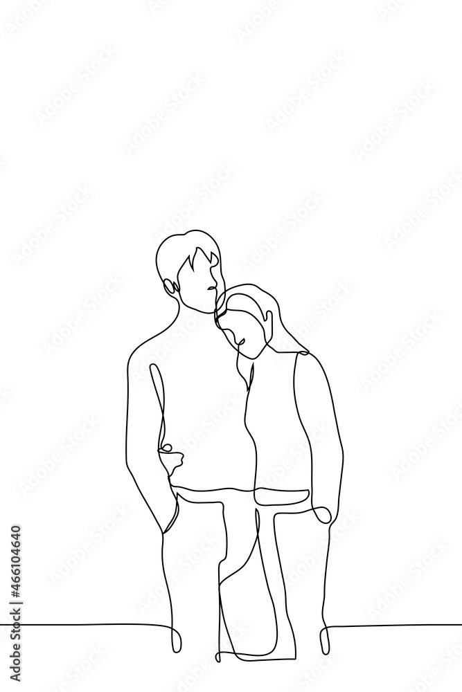 Tall Guy Short Girl Hugging Drawing
