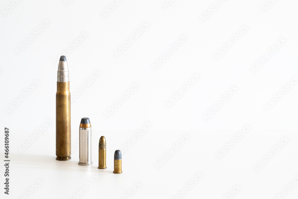 different type of bullets isolated over a white background Stock Photo ...