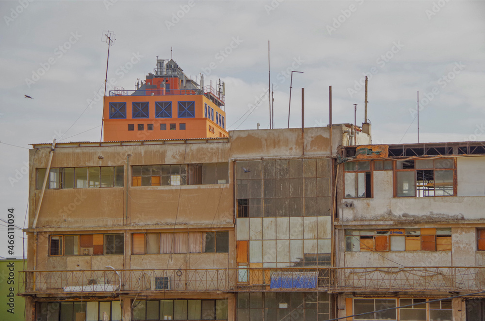 Beautiful historic urban decay building facades in Arica, Chile Old ...