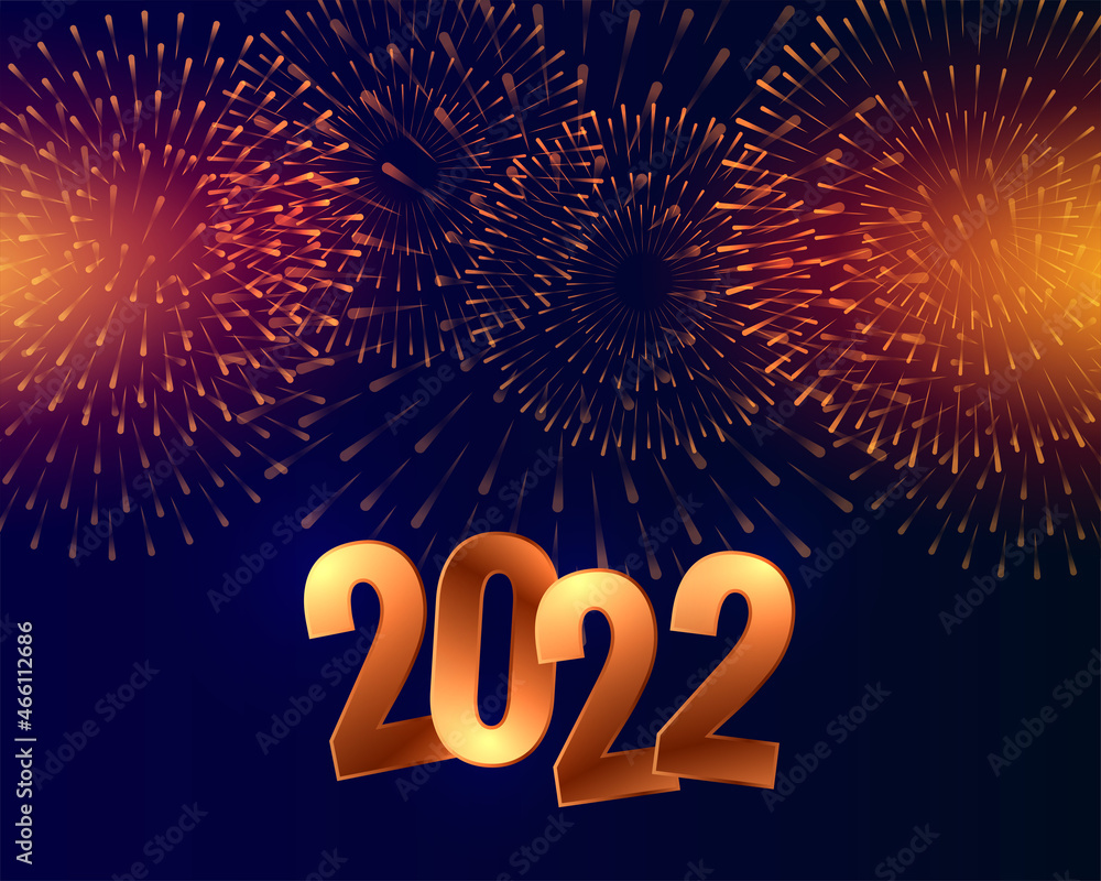 2022 fireworks background with glowing lights and sparkles Stock Vector ...