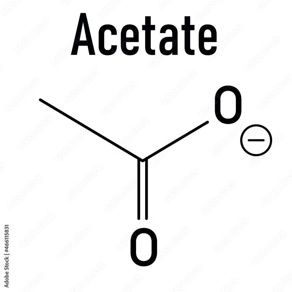 Skeletal formula of Acetate anion, chemical structure. Stock Vector ...