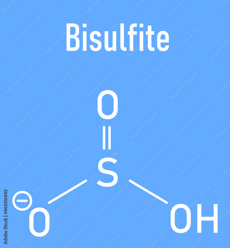 Skeletal formula of Bisulfite anion, chemical structure. Common salts ...