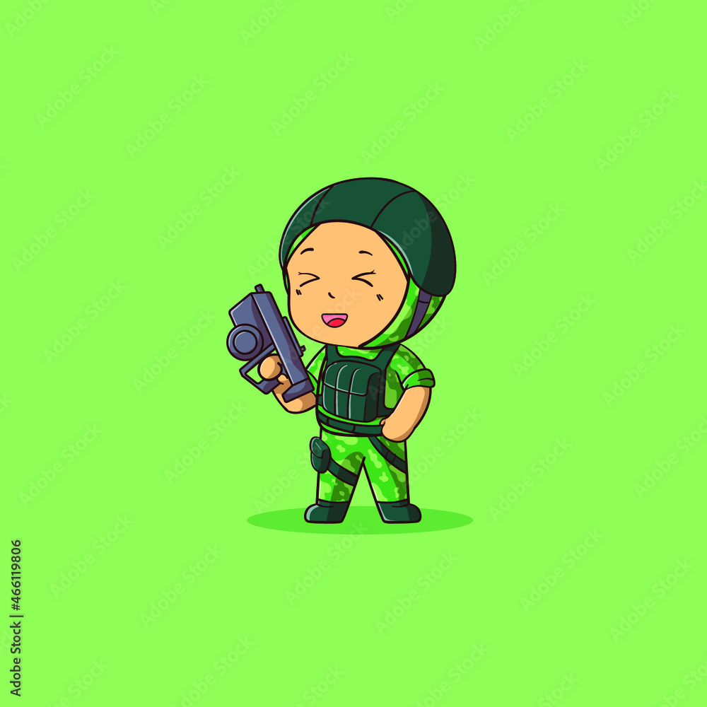 funny illustration of Muslim female soldiers laughing Icon Concept ...
