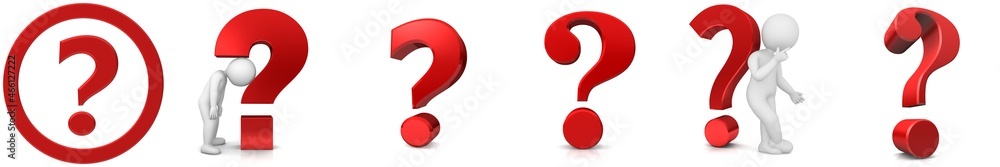 Question mark interrogation point red query signs asking stick man ...