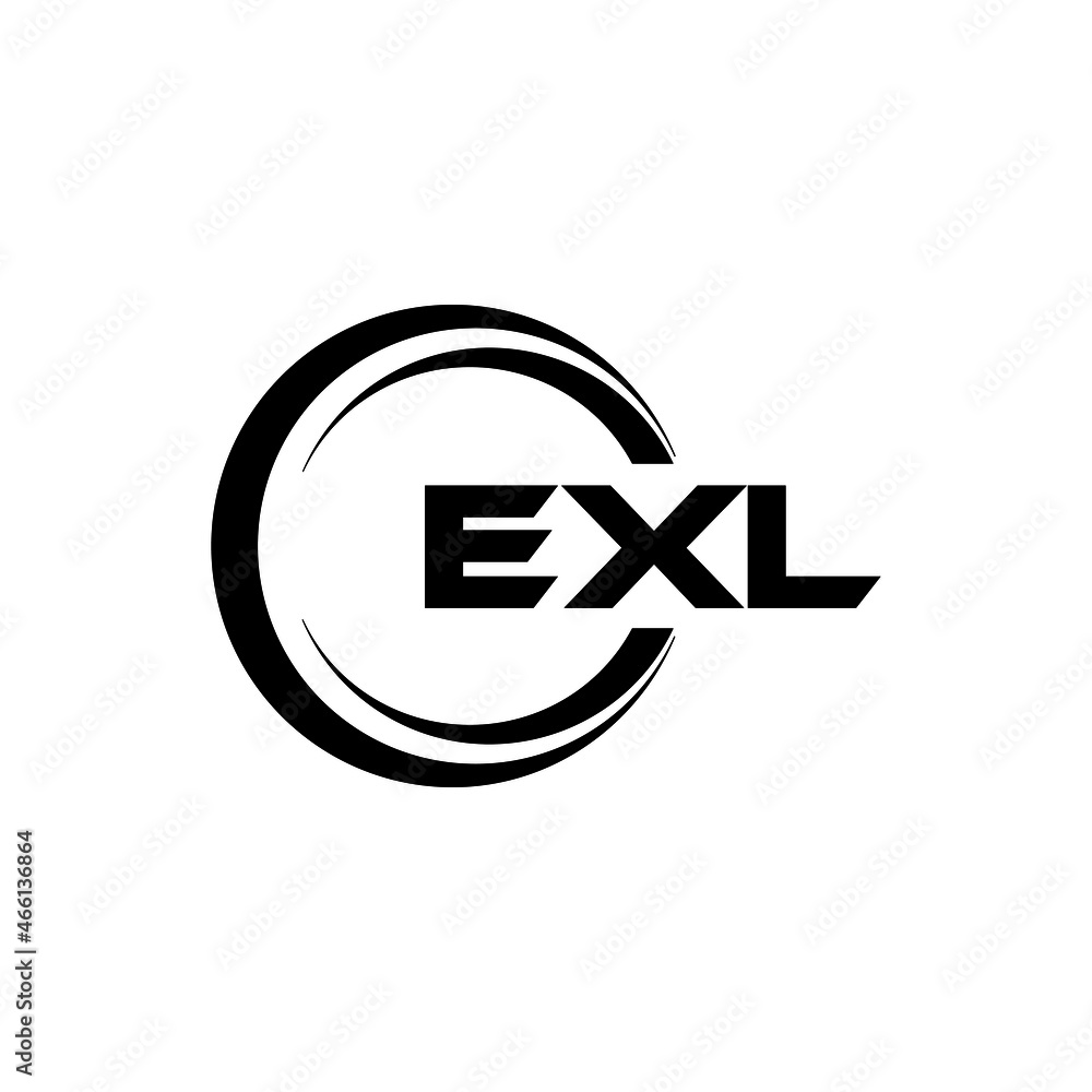 EXL letter logo design with white background in illustrator, vector ...