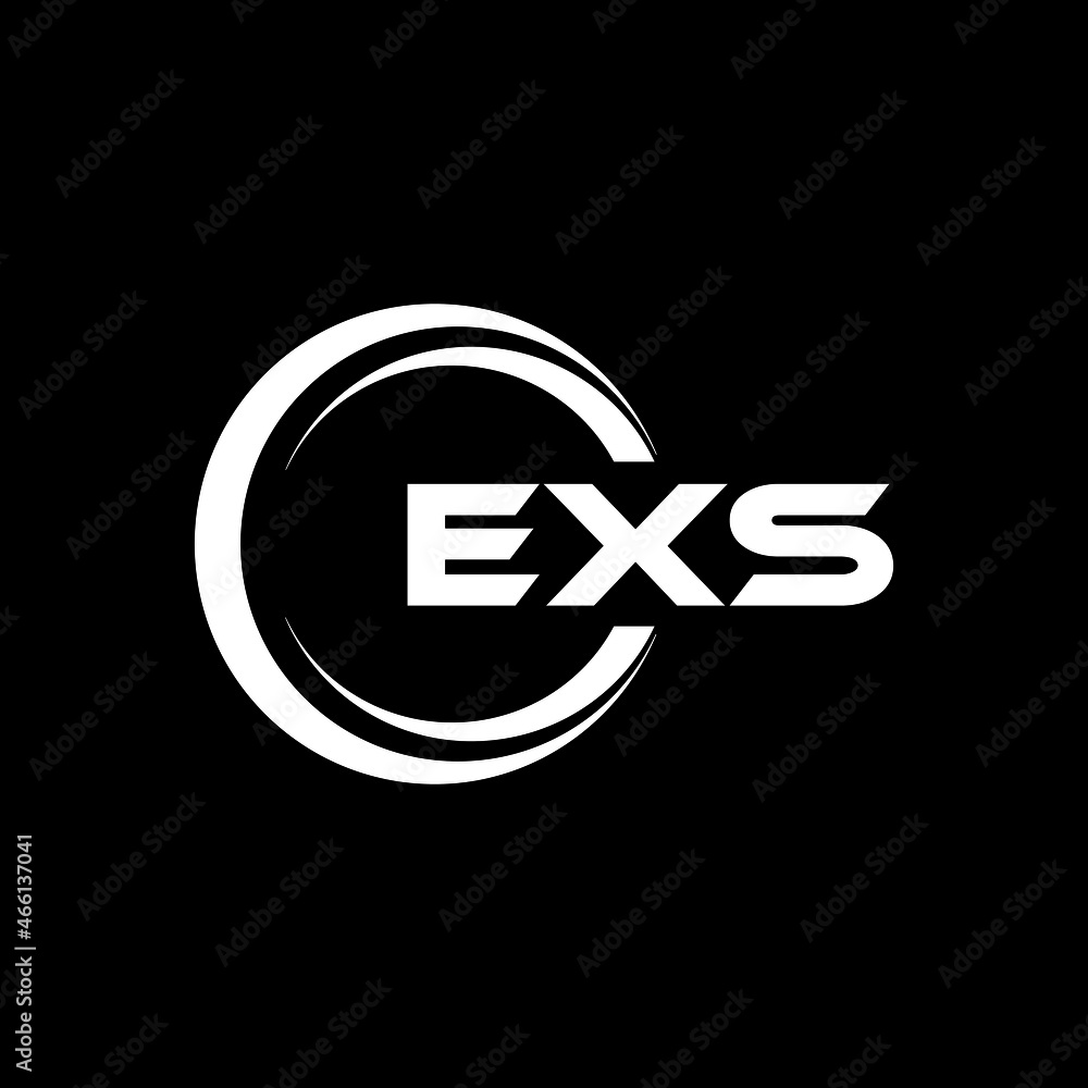 EXS letter logo design with black background in illustrator, vector ...