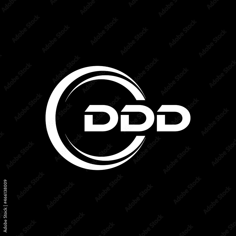 DDD letter logo design with black background in illustrator, vector ...