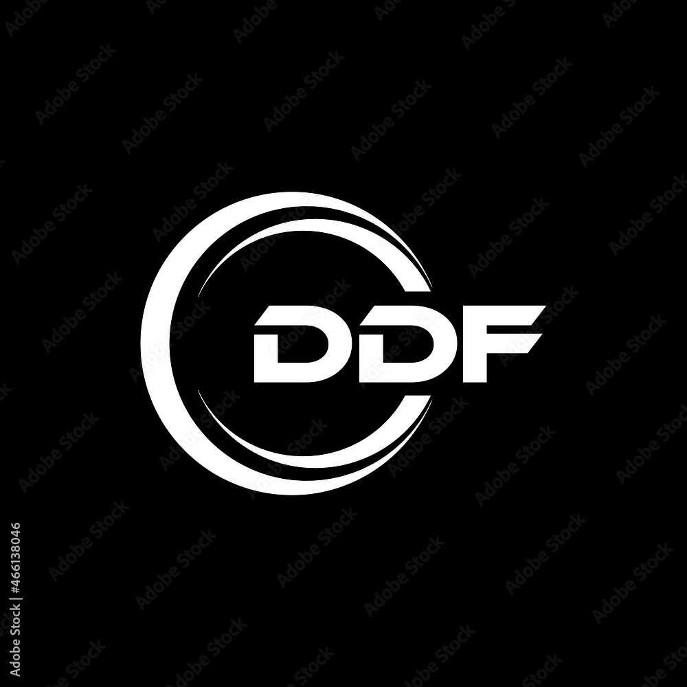 DDF letter logo design with black background in illustrator, vector ...