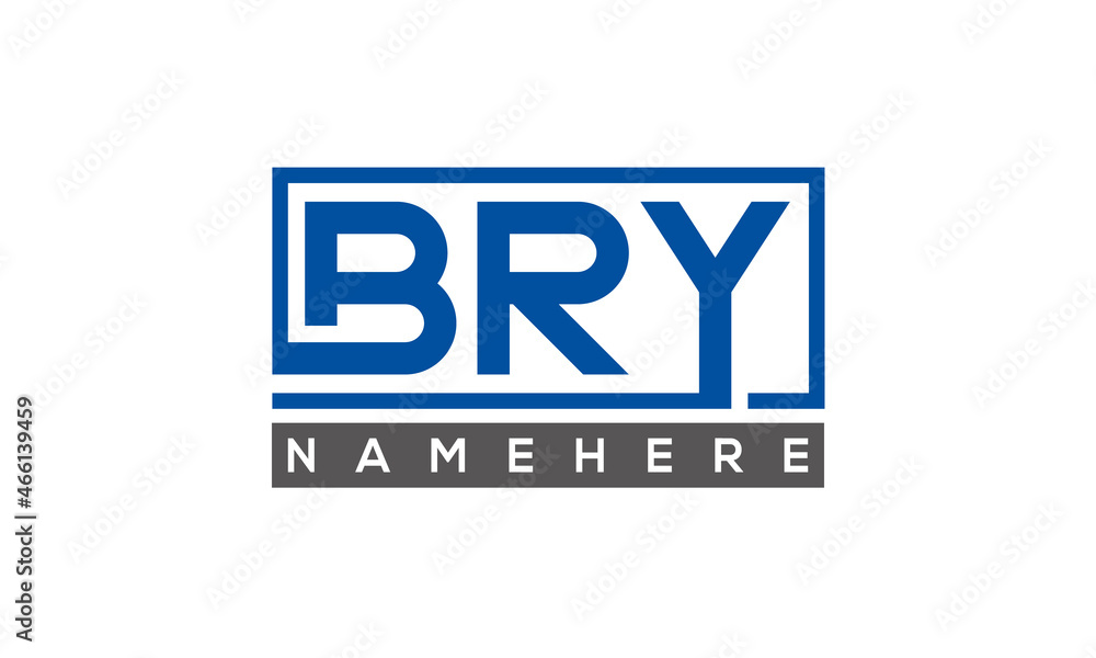 BRY Letters Logo With Rectangle Logo Vector Stock Vector | Adobe Stock