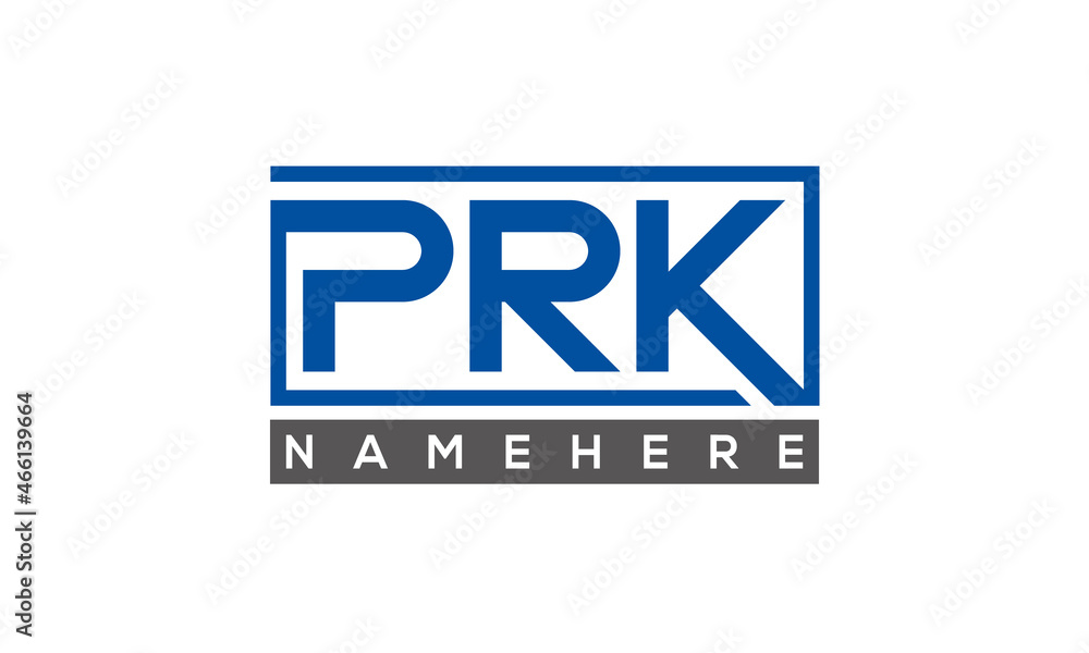 PRK Letters Logo With Rectangle Logo Vector Stock Vector | Adobe Stock