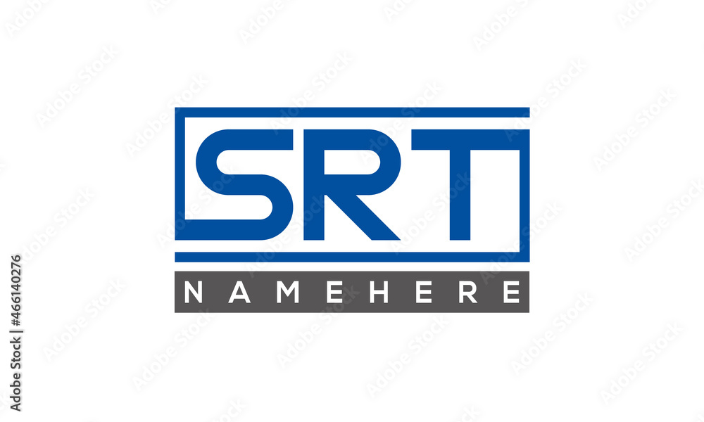 SRT Letters Logo With Rectangle Logo Vector Stock Vector | Adobe Stock