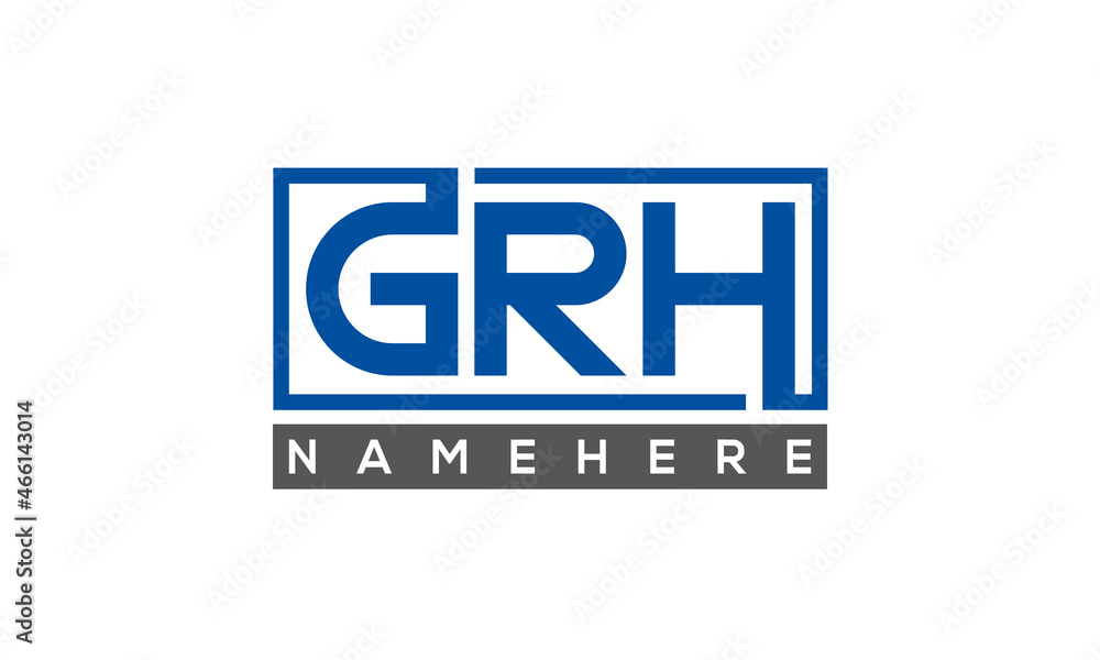 GRH Letters Logo With Rectangle Logo Vector Stock Vector | Adobe Stock