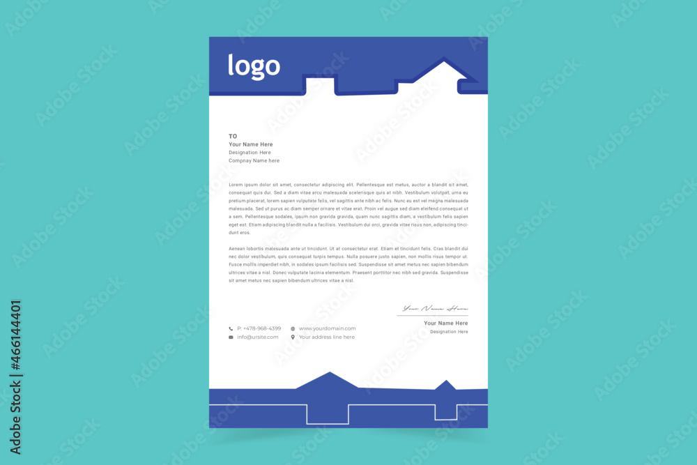 Real estate letterhead template. Creative Clean business style print ...