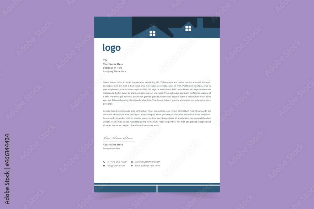 Real estate letterhead template. Creative Clean business style print ...