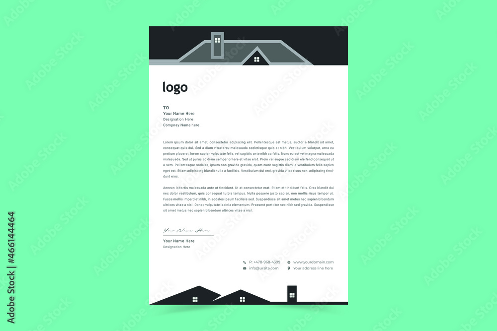 Real estate letterhead template. Creative Clean business style print ...
