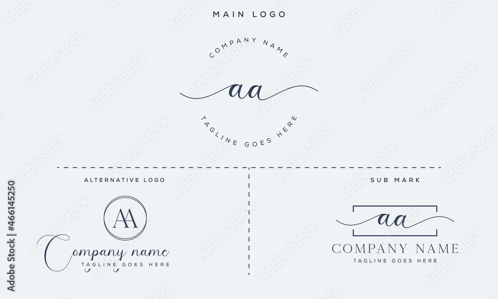 AA Initial handwriting signature logo vector. Hand lettering for ...
