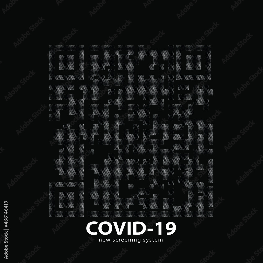 QR-code Covid-19/Coronavirus pandemic problem. Illustration of the new ...