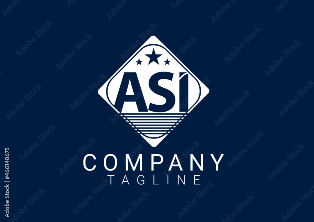 ASI letter logo and icon design template Stock Vector | Adobe Stock